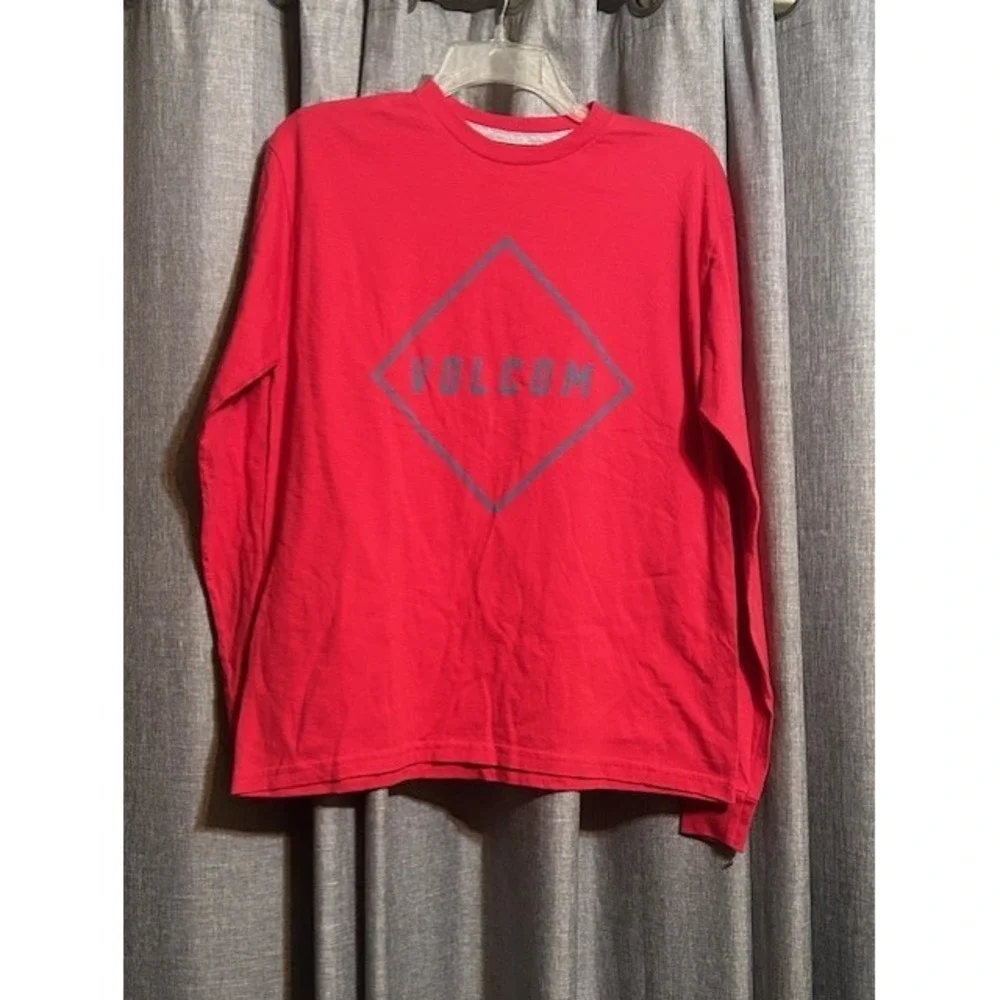 Volcom | Shirts | Nwot Volcom Men Iconic Stone Logo Red Long Sleeve ...